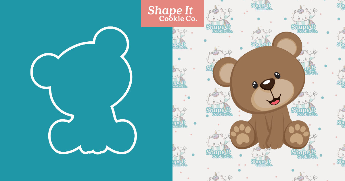 Cute Teddy Bear Cookie Cutter - Shape It Cookie Co.