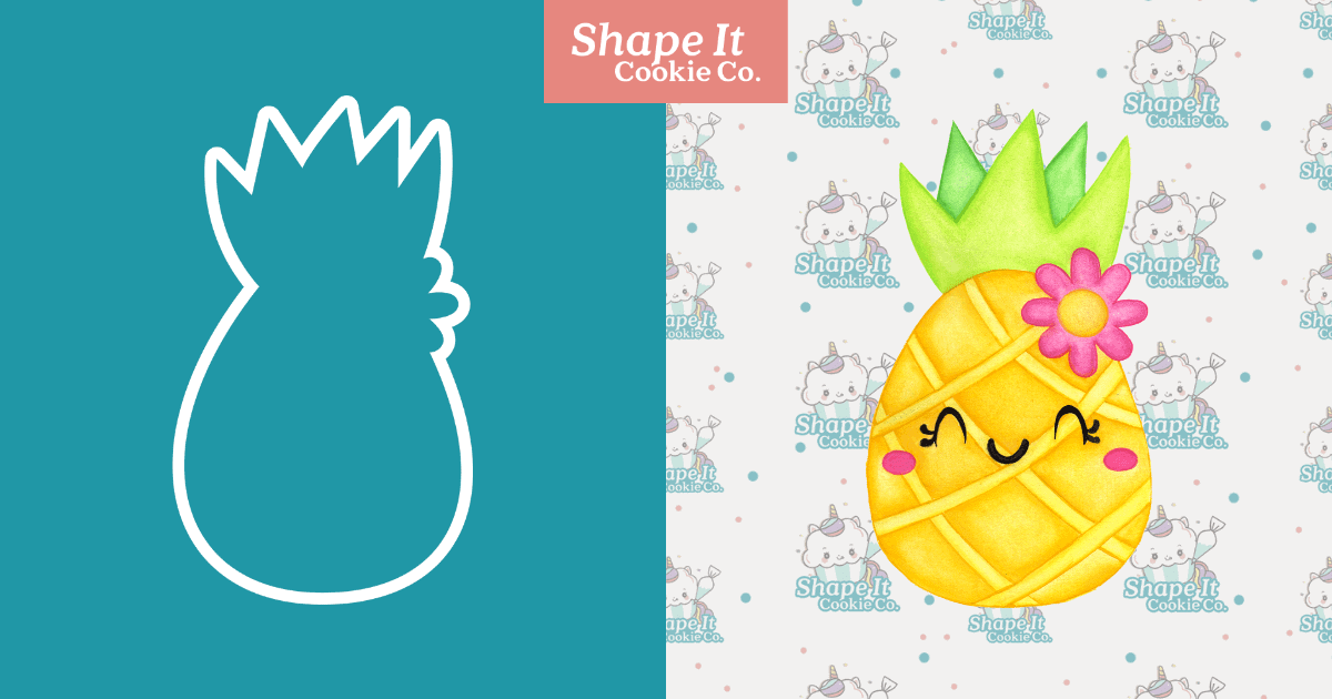 Summer Smiling Pineapple Cookie Cutter - Shape It Cookie Co.