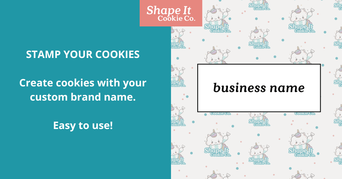 Custom Business Name Cookie Stamp - Shape It Cookie Co.
