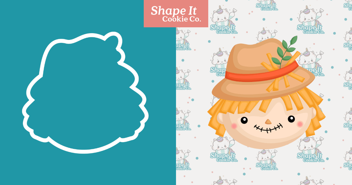 Scarecrow with Hat Face Cookie Cutter - Shape It Cookie Co.