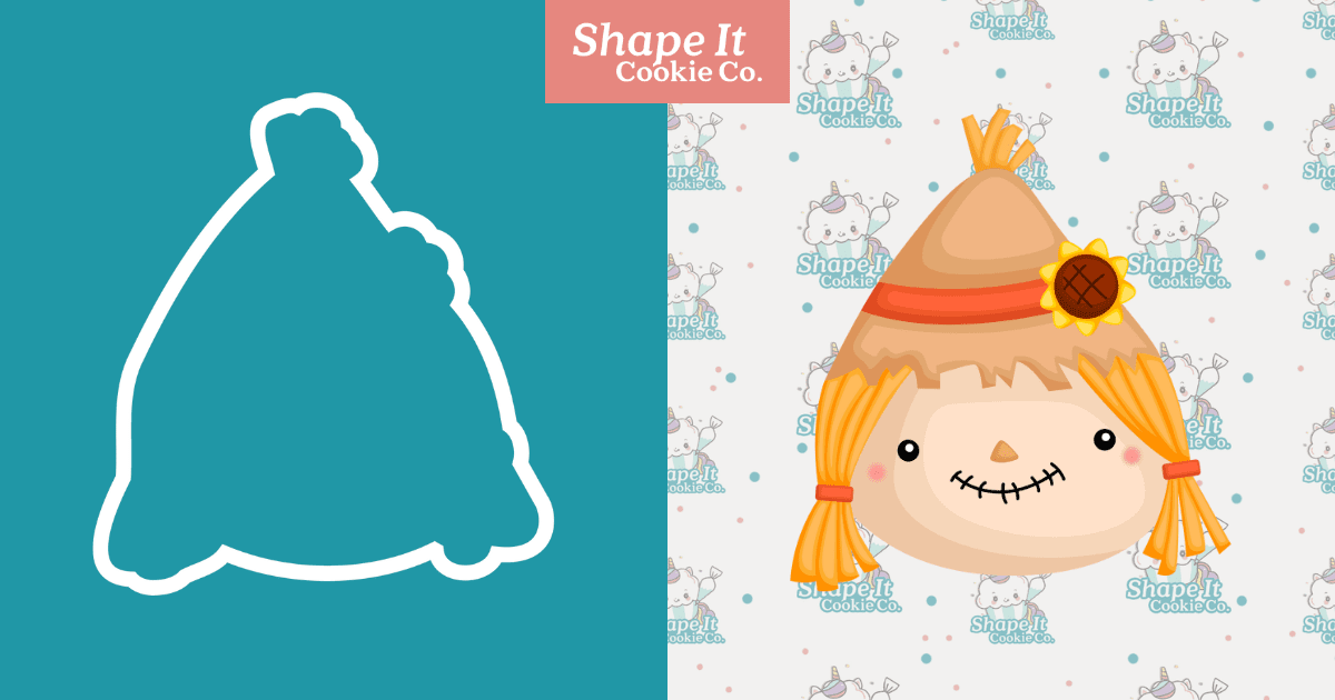 Scarecrow with Sunflower Hat Face Cookie Cutter - Shape It Cookie Co.